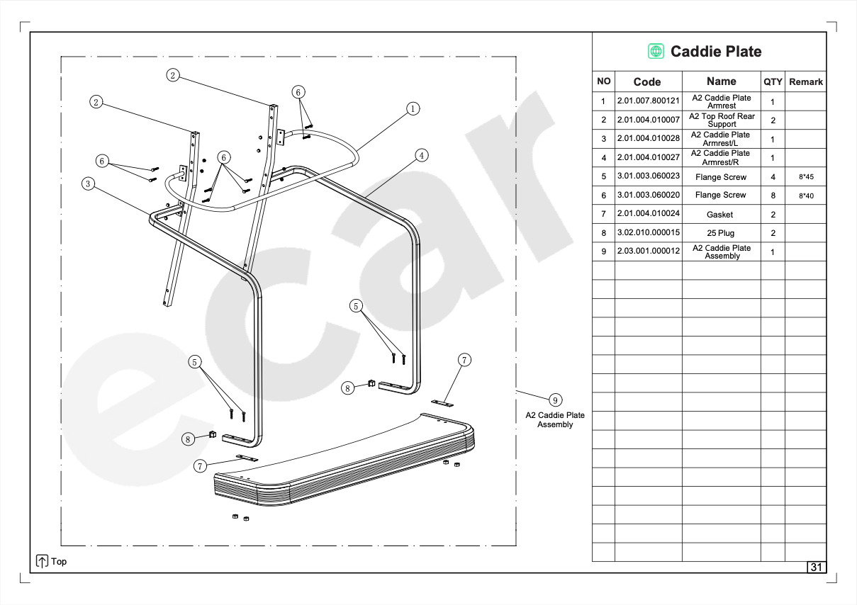 A - Caddie Plate